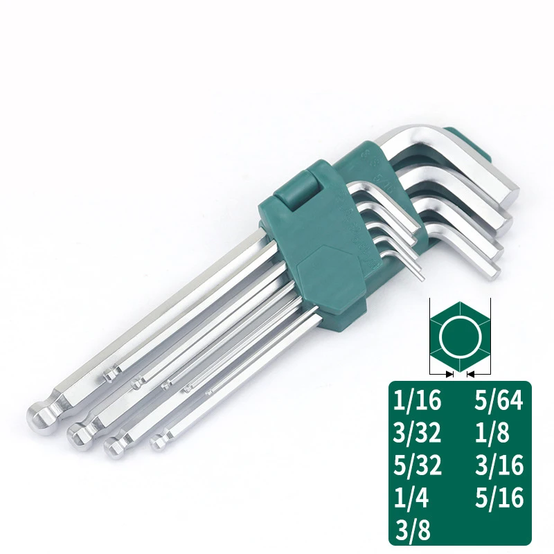 Inch Allen Wrench Set Hex Ball Head Portable Bicycle Repair Hand Tools ...