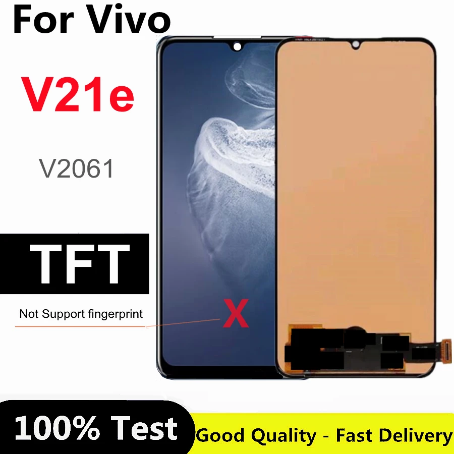 Vivo V21e LCD 디스플레이 터치 스크린 디지타이저 어셈블리 교체 부품 용 6.44 "TFT vivo V2061 V21E ...