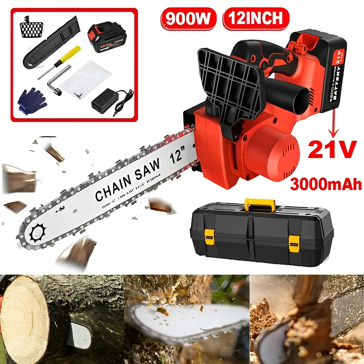 12-Inch-Cordless-Electric-Chainsaws-21V-Handheld-Brushless-Chain-saws ...