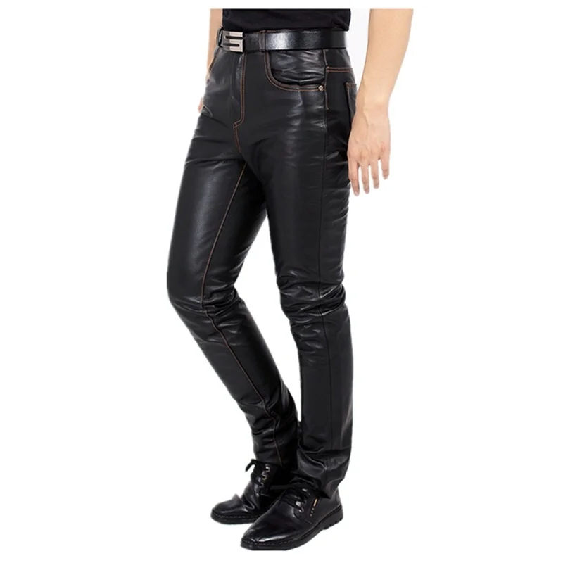 Cowskin-Pants-Men-s-Casual-Slim-Elongated-The-First-Layer-Cowskin-Pants ...