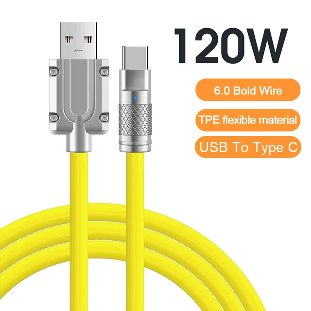 PD 120W Super Fast Charge Type-C Liquid Silicone Cable For iPhone ...