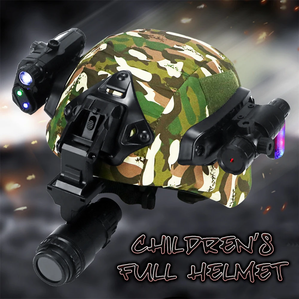 Tactical-Kids-Helmet-Set-Paintball-Shooting-Fast-Helmet-with-Flashlight ...
