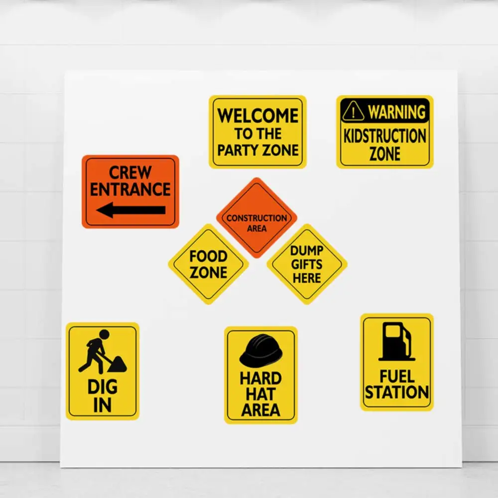 Yellow Construction Zone Sign
