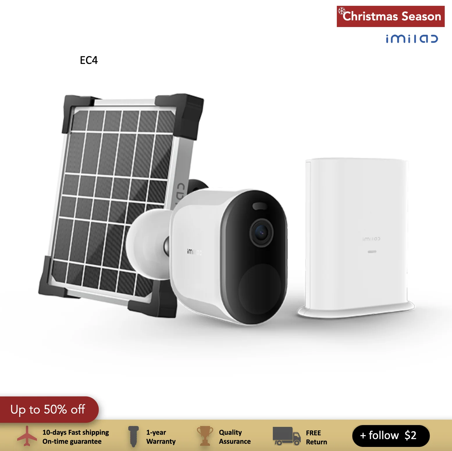 Mijia Imilab Ec4 Gate Way Smart Camera 4mp Wifi Night Vision Ai Human ...