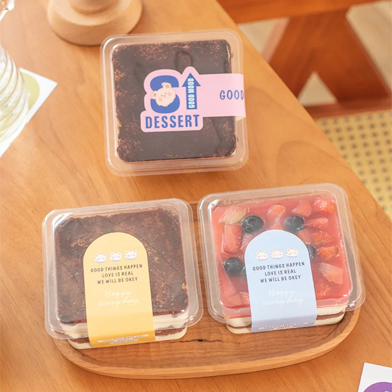 50Sets-Square-Plastic-Box-Transparent-Mousse-Cake-Boxes-With-Sticker ...