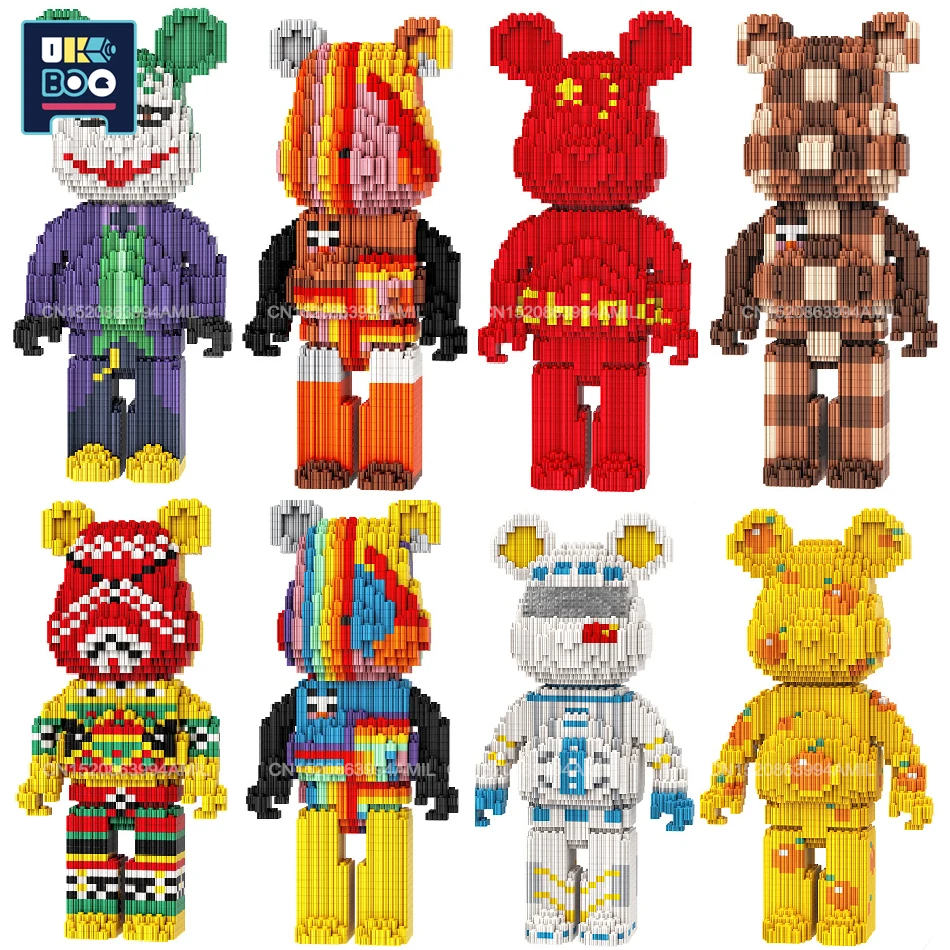 Cartoon Bearbricks Connection Building Blocks Suspenders Bear Creative ...