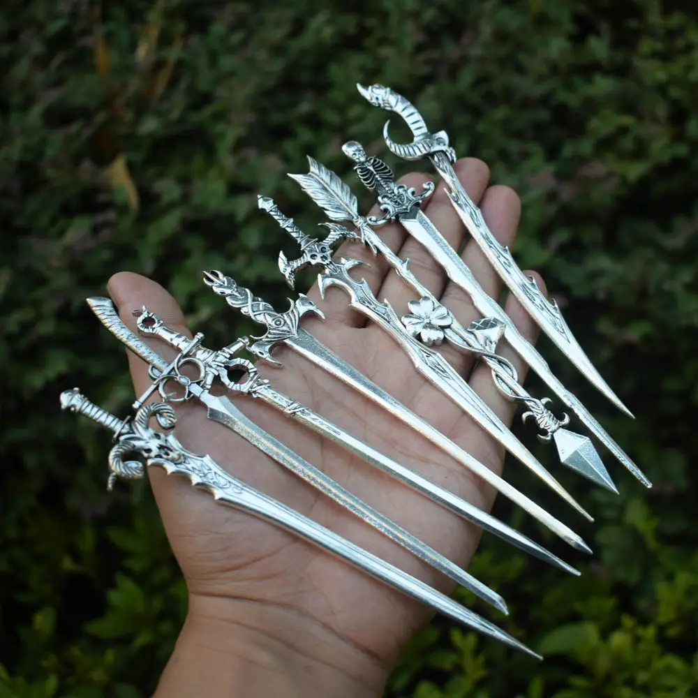 16cm-Witch-skull-Hair-Stick-sword-woman-hair-stick-Hairpin-Amulet ...