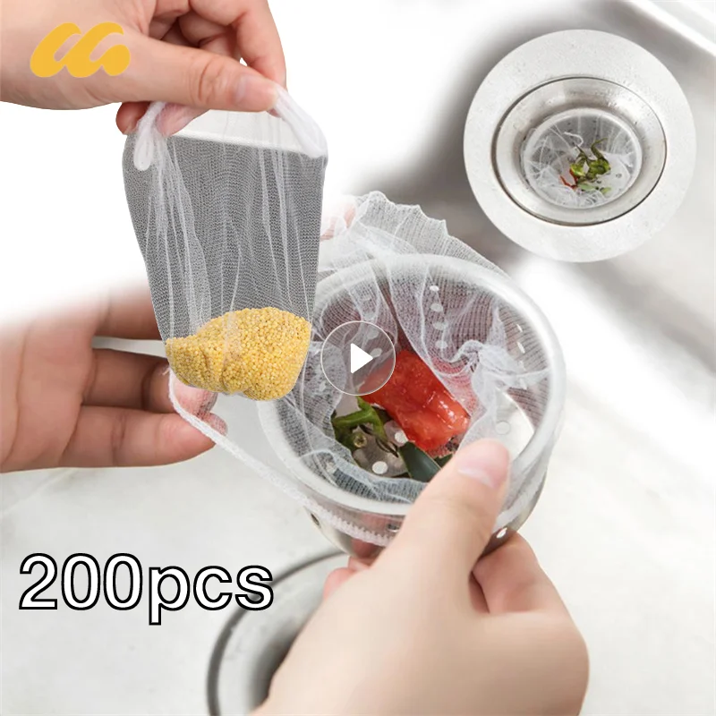 30-200pcs-Disposable-Sink-Filter-Mesh-Bags-Kitchen-Sewer-Drains ...