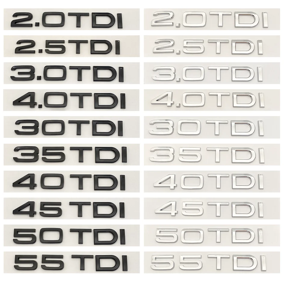3D-ABS-Letters-2-0TDI-2-5TDI-3-0TDI-35TDI-40TDI-45TDI-50TDI-Emblem-for ...