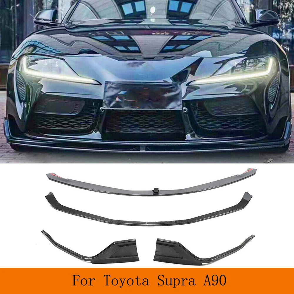 Front Bumper Lip Dry Carbon Fiber Spoiler Splitters for Toyota Supra ...