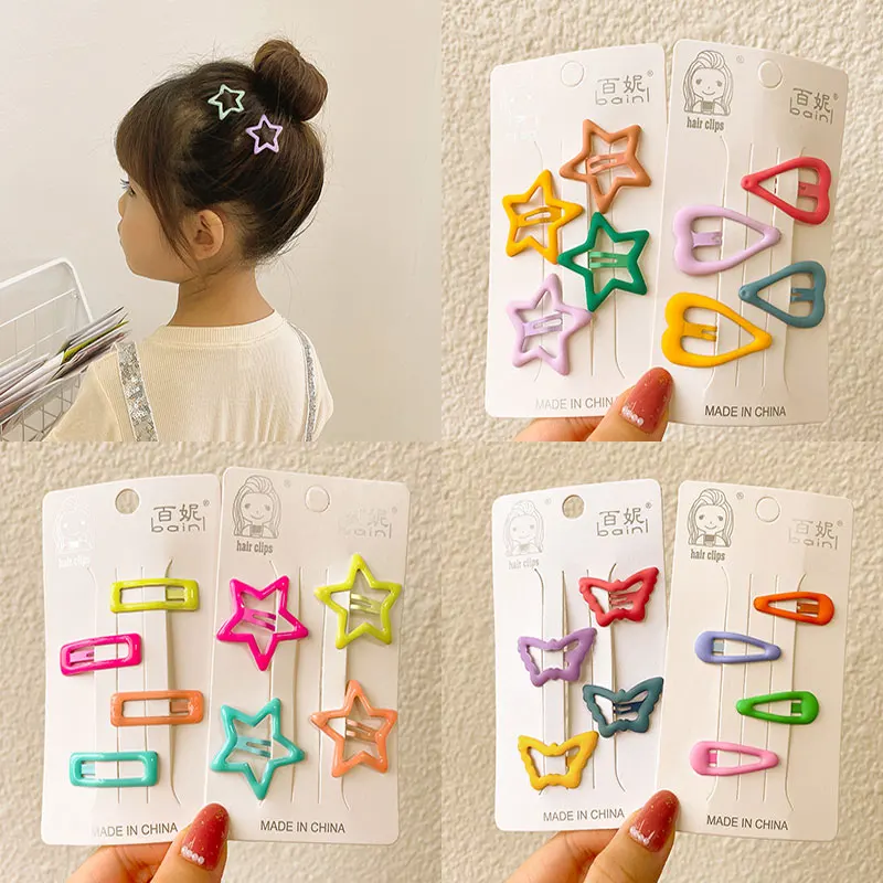3-4pcs-Kids-Candy-Color-Hair-Pin-Simplicity-Hairpins-for-Girls-Star ...