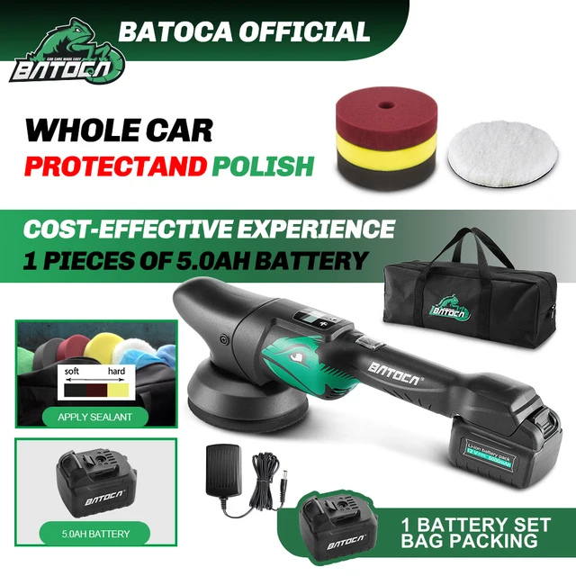 Batoca S2 Cordless Car Polisher Set 2 x 5.0Ah Battery Wireless Car ...