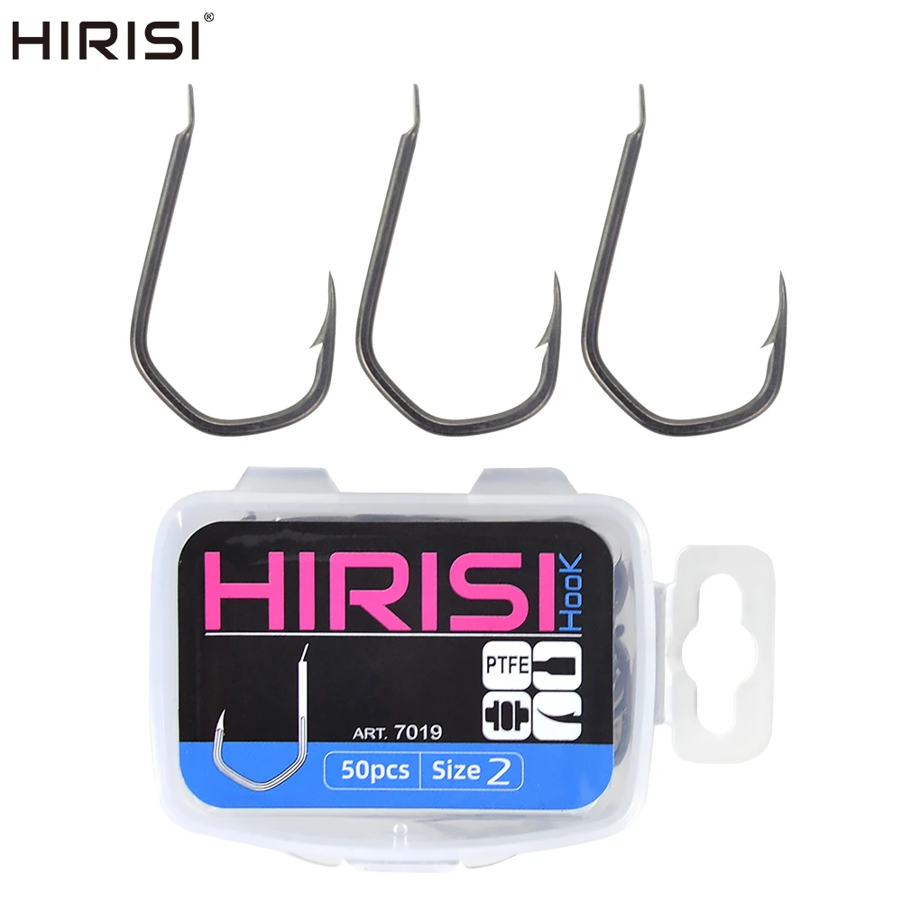Hirisi-50x-Carp-Fishing-Hooks-Barbed-PTFE-Coated-High-Carbon-Steel ...