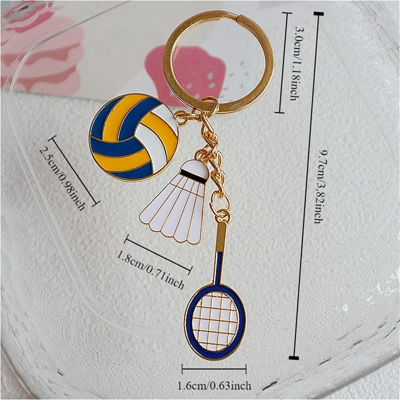 1PC-Basketball-Badminton-Alloy-Metal-Keychain-Sports-Decoration ...