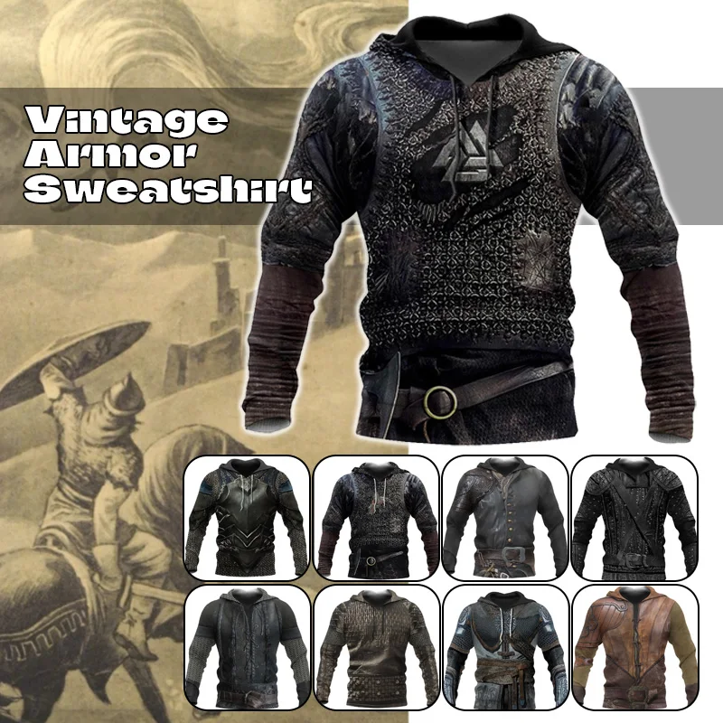XXS-6XL-Medieval-Hoodie-Men-Cosplay-3D-Knight-Armor-All-Over-Print ...