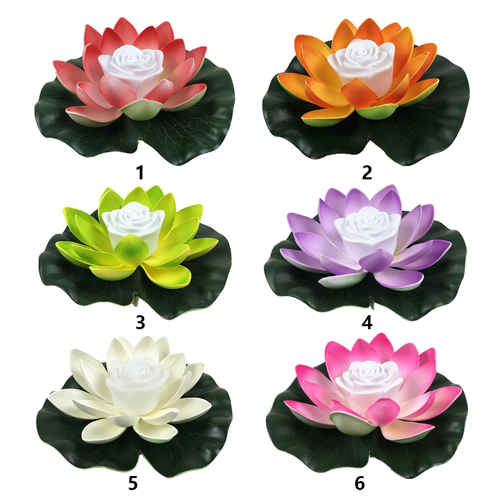 D Lampe LED en forme de Lotus artificiel flottant Micro paysage ...