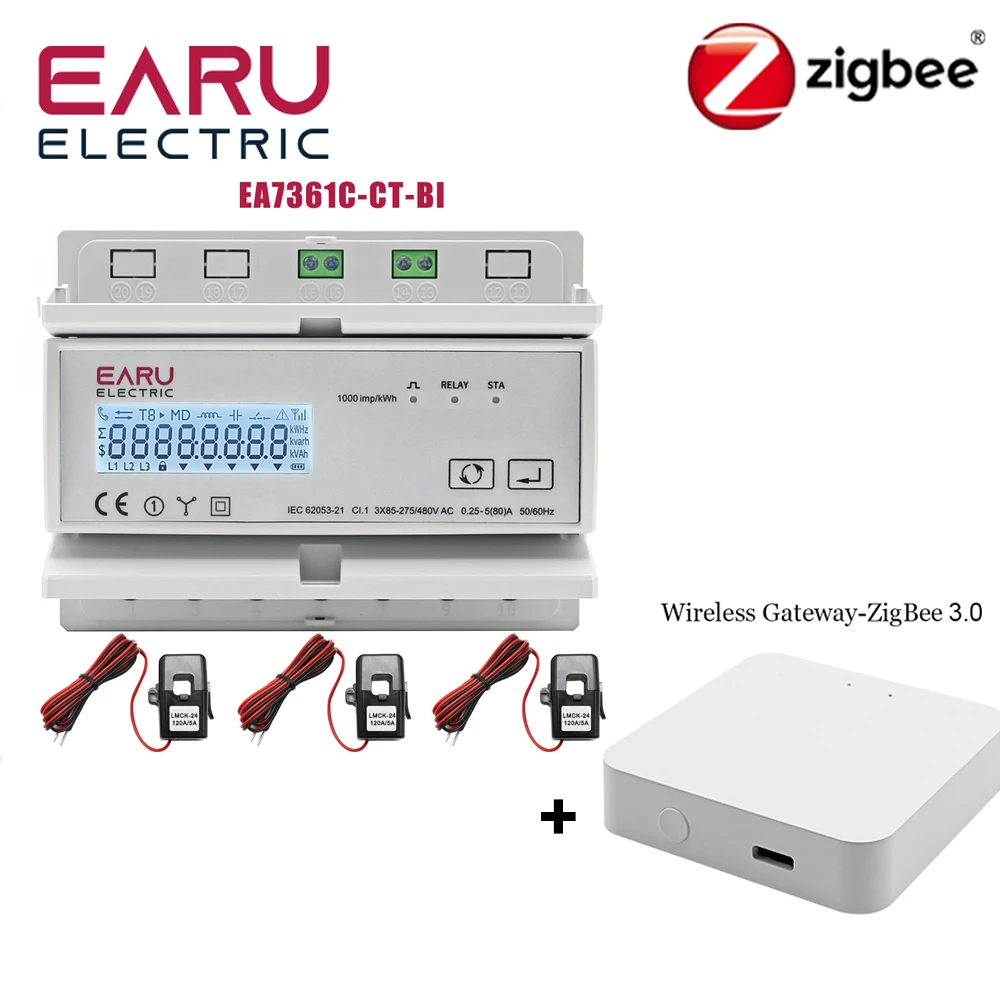 Tuya Wifi Zigbee Three Phase Bidirectional Energy Meter Kwh, 57% OFF