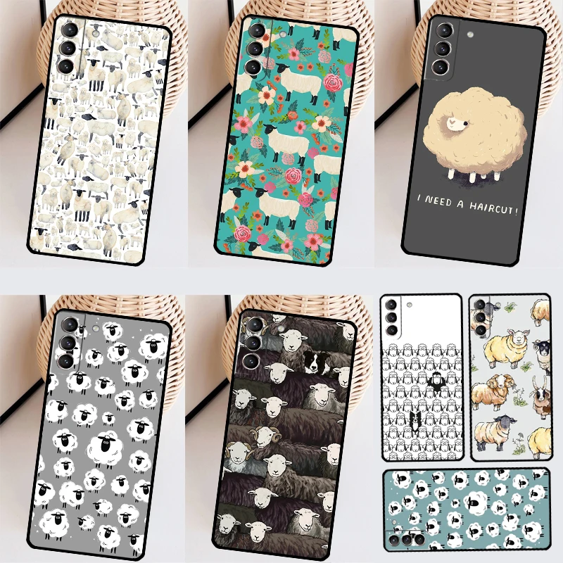 Cartoon-Sheep-Phone-Case-For-Samsung-Galaxy-S23-Ultra-S21-S20-FE-S9-S10 ...