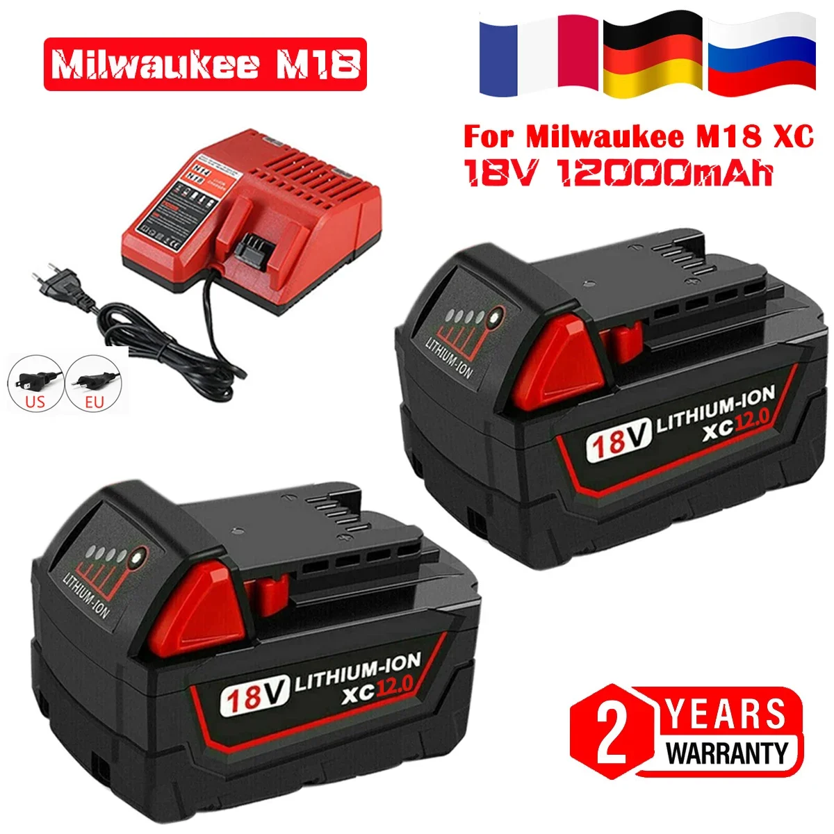 18V-9000mAh-M18-XC-Li-Ion-Replacement-Battery-for-Milwaukee-48-11-1815 ...