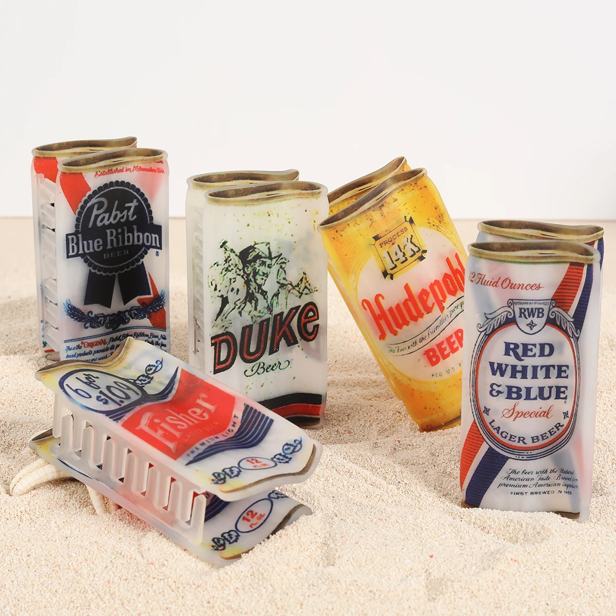 Pinzas-de-garra-de-pelo-con-forma-de-lata-de-cerveza-Vintage-soporte-de ...