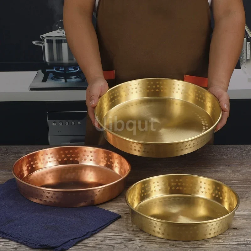 round-copper-cake-plate-thick-pure-copper-basin-deep-tray-dish-soup ...
