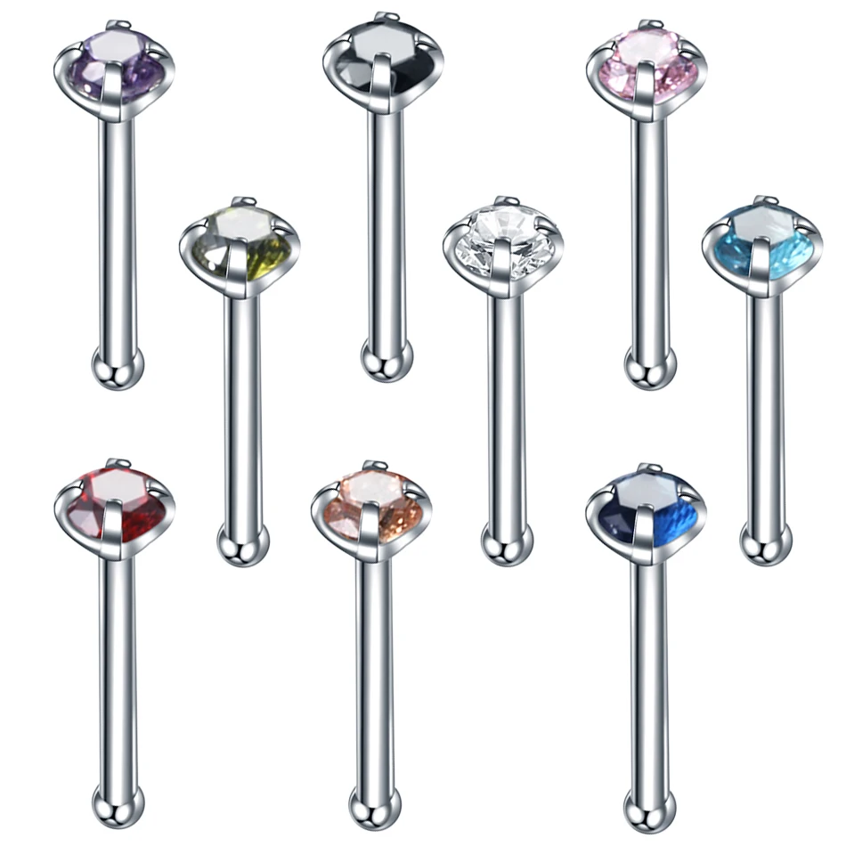 1Pc-lot-20G-Surgical-Steel-Indian-Nose-Ring-2MM-Crystal-Screw-Nose-Stud ...