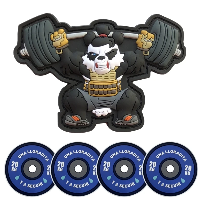 Fitness-Panda-PVC-Patches-for-Clothing-Tactical-Barbell-Plate-Emblem ...