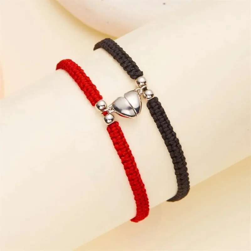 Pulsera-magn-tica-de-2-piezas-para-pareja-brazalete-de-cuerda-trenzada ...
