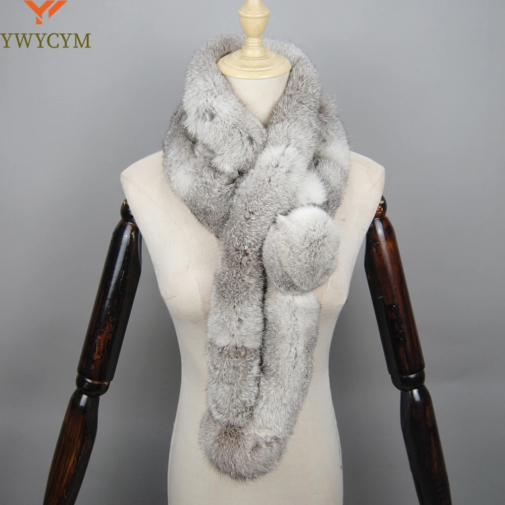 2024 New Arrival Winter Real Rabbit Fur Scarf Women Long Warm Genuine ...