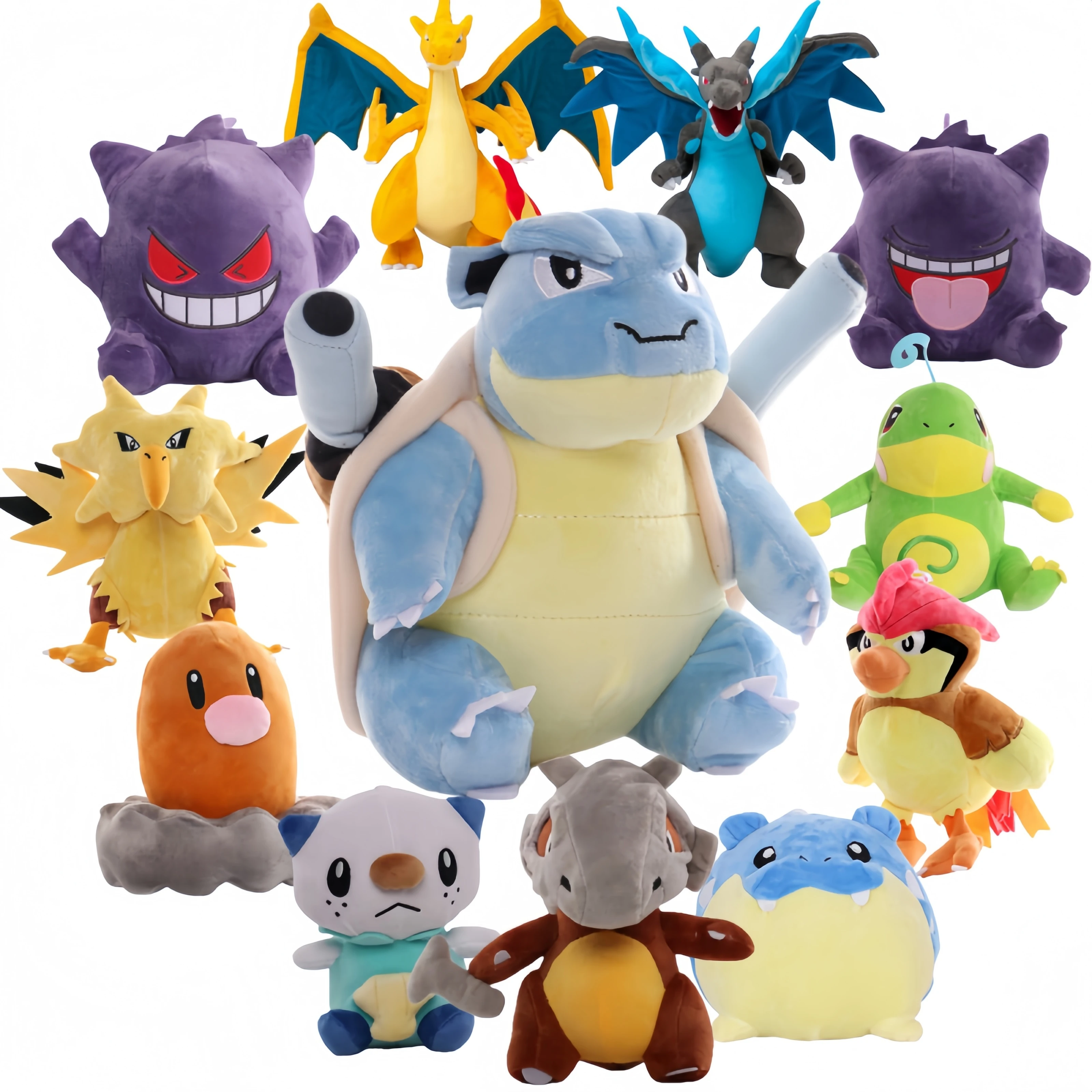 Anime Pokemon Blastoise Pikachu Plush Doll Toys Spheal Pidgeotto Gengar ...