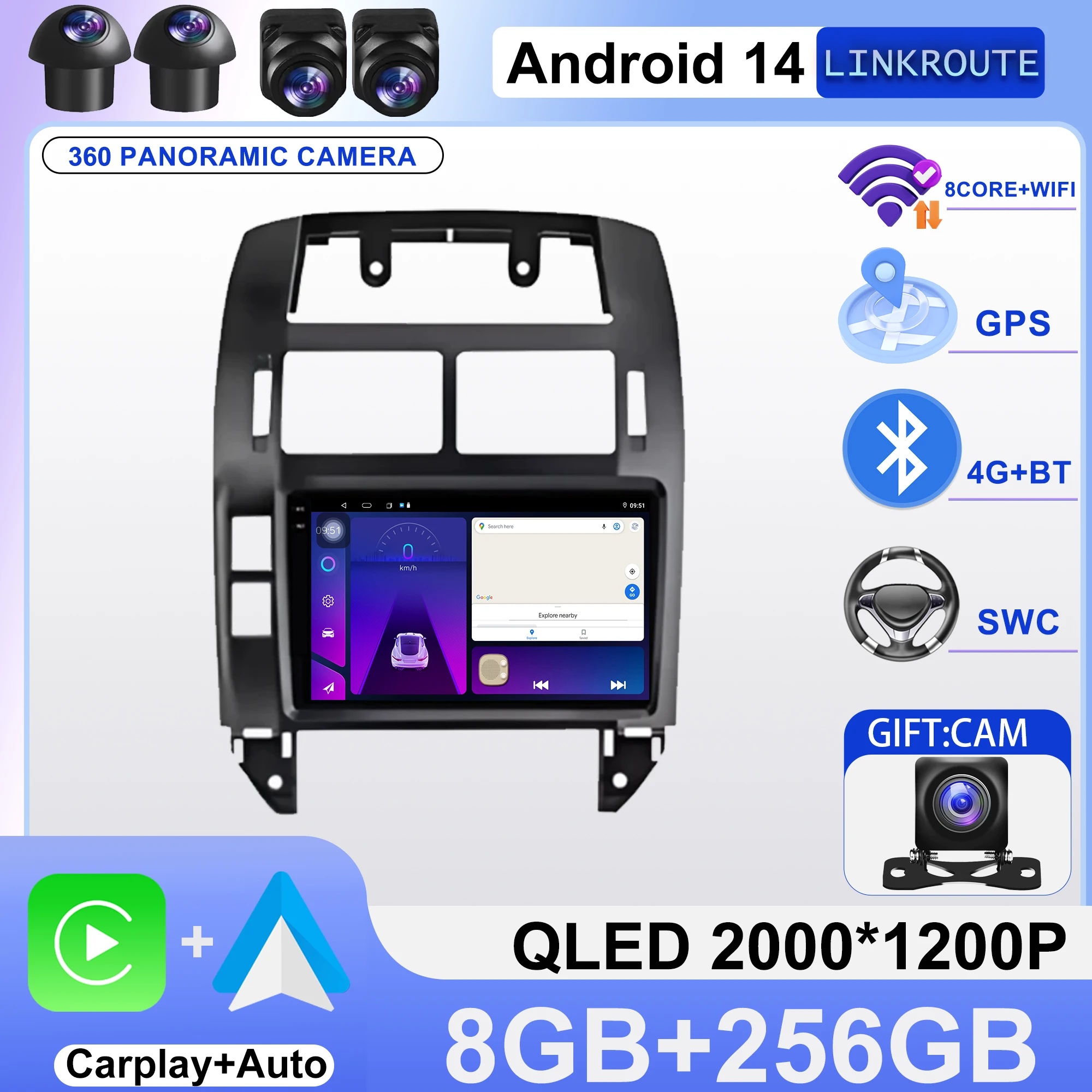 For Volkswagen VW Polo MK4 6Q 9N 9N3 2004 - 2009 Car Radio Android Auto ...