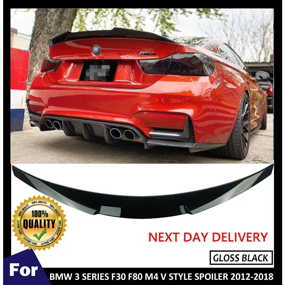 FOR-BMW-3-SERIES-F30-F80-M4-V-STYLE-REAR-TRUNK-LID-BOOT-SPOILER-M ...