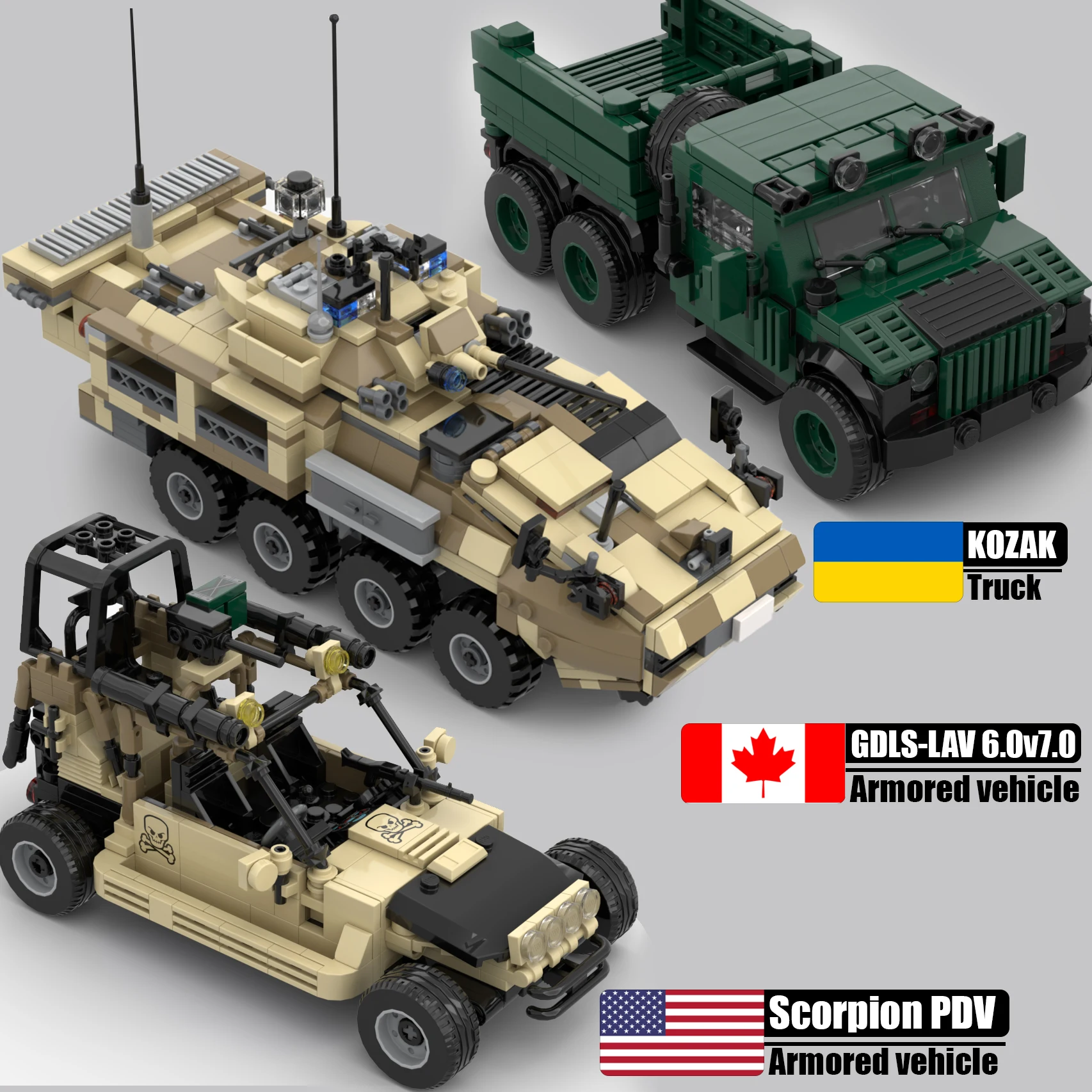 MOC US Military Armored Vehicle Building Blocks Kit Rolling Thunder ...