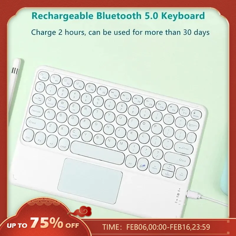 Slim-Keyboard-Tablet-Computer-For-Ipad-Equipped-With-Square-And-Round ...