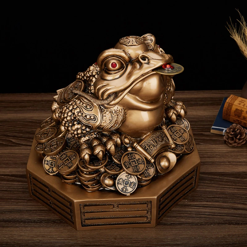 Feng Shui Toad Mascot Crafts Money Lucky Fortune Wealth Chinese Golden ...