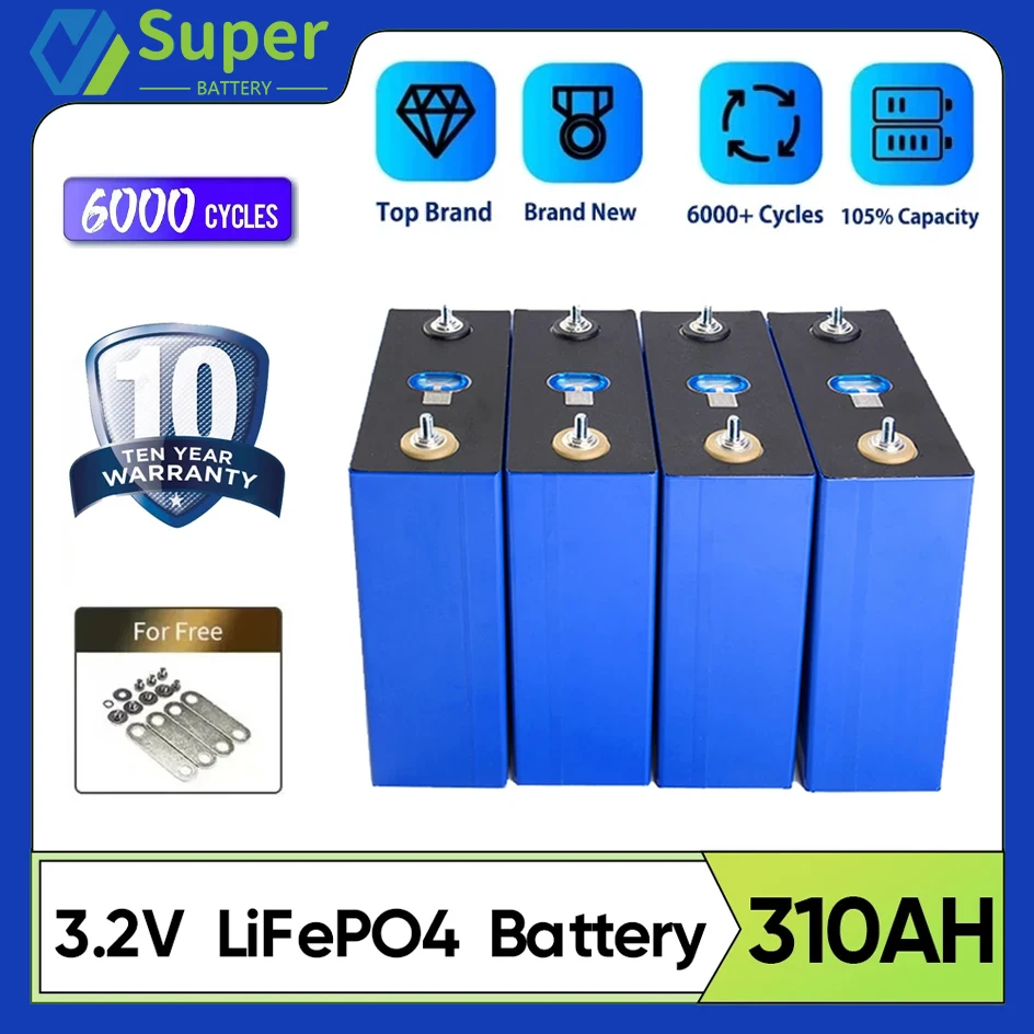 Grade-A-3-2V-310Ah-LiFePO4-Battery-Rechargeable-Cell-New-280Ah-200Ah ...