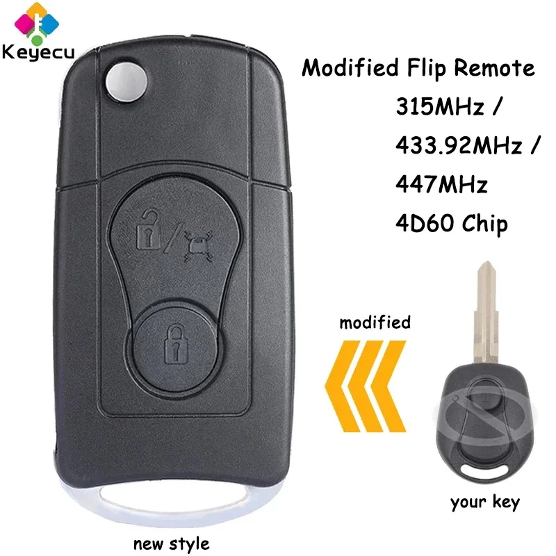 KEYECU-Modified-Flip-Remote-Car-Key-With-2-Buttons-315MHz-433-92MHz ...