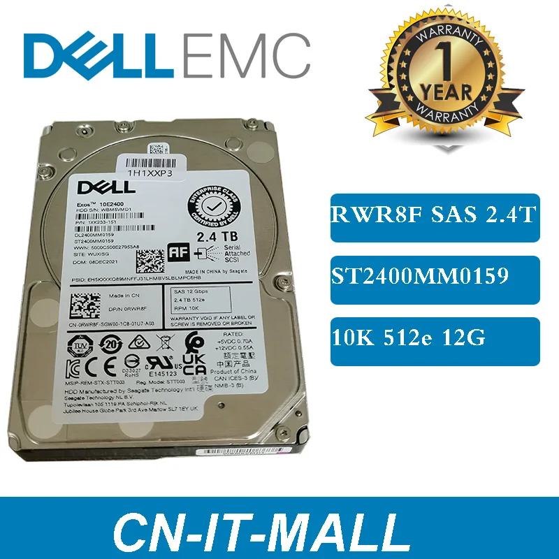Novo Dell 2.5 St2400mm0159 0rwr8f Rwr8f 2.4tb 10k Sas 12gbps 512e 2.4t ...