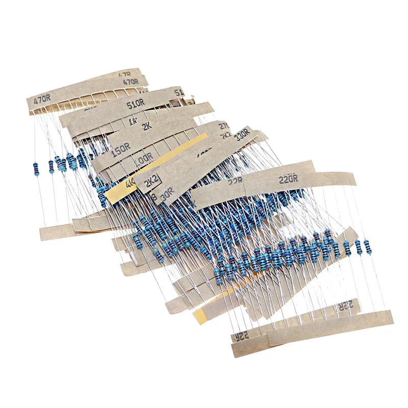 300Pcs 30Kinds 0.25w 10 ohm -1M Ohm 1/4w 1% Metal Film Resistor pack ...