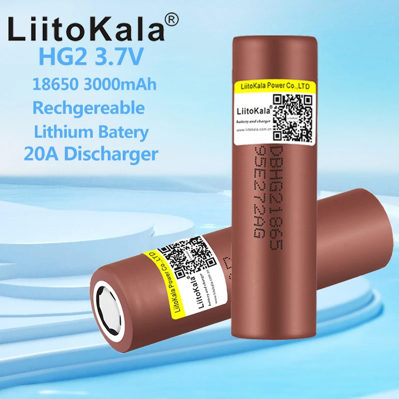 Liitokala 100% novo hg2 18650 3000mah bateria recarregável 18650hg2 3.6v descarga 20a max 35a ...