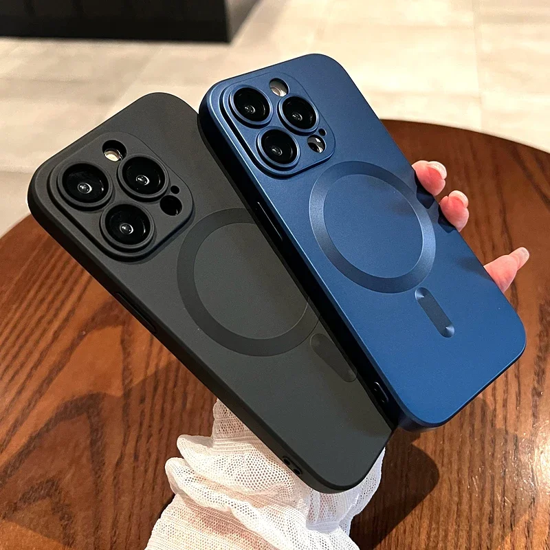 Luxury-Liquid-Silicone-Magnetic-Case-For-iPhone-15-14-13-12-Pro-Max ...