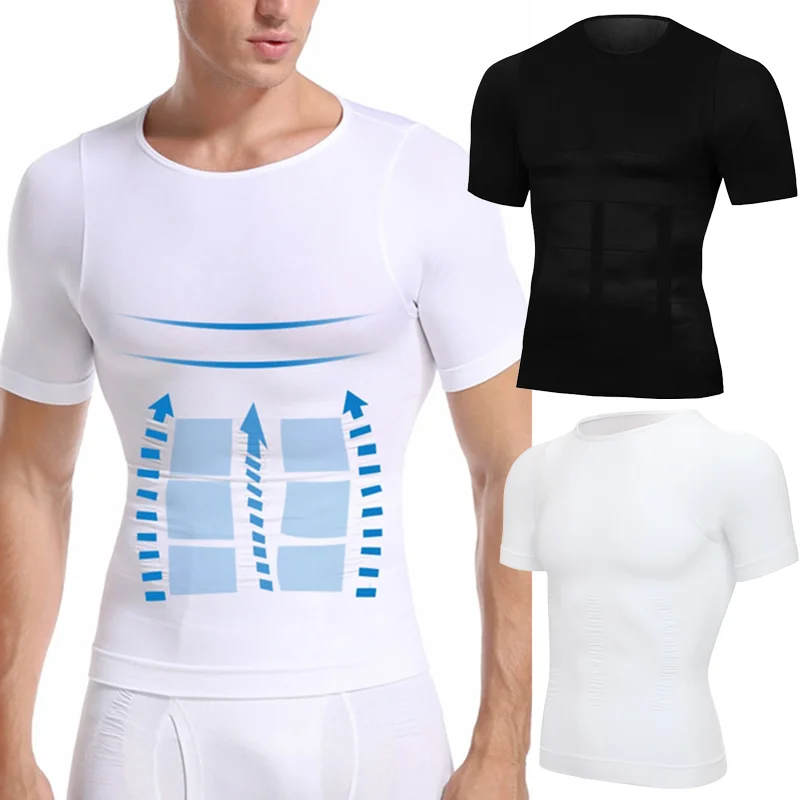 Men-Weight-Loss-Shapewear-T-Shirt-Body-Shaper-Slimming-Compression ...