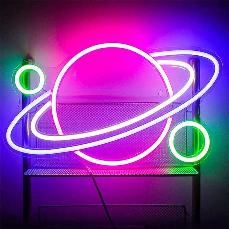 Custom Planet Led Neon Sign Light Bedroom Kids Room Wall Decor Cloud ...