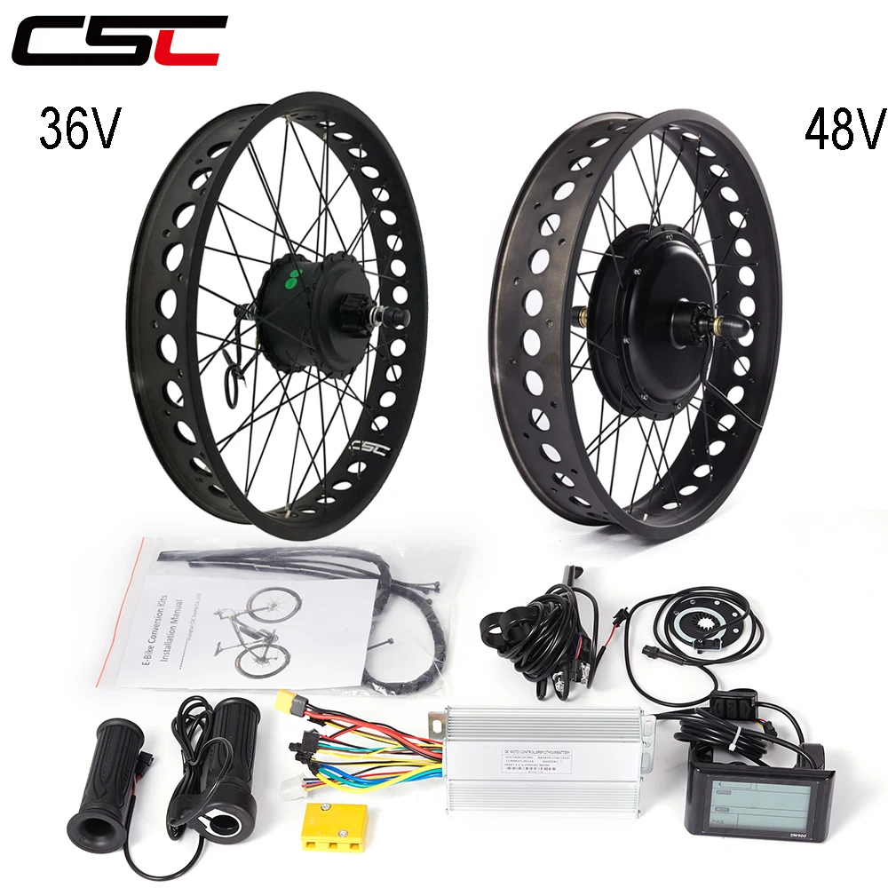 CSC-Fat-E-bike-Conversion-Kit-36V-250W-350W-500W-hub-Motor-48V-1000W ...