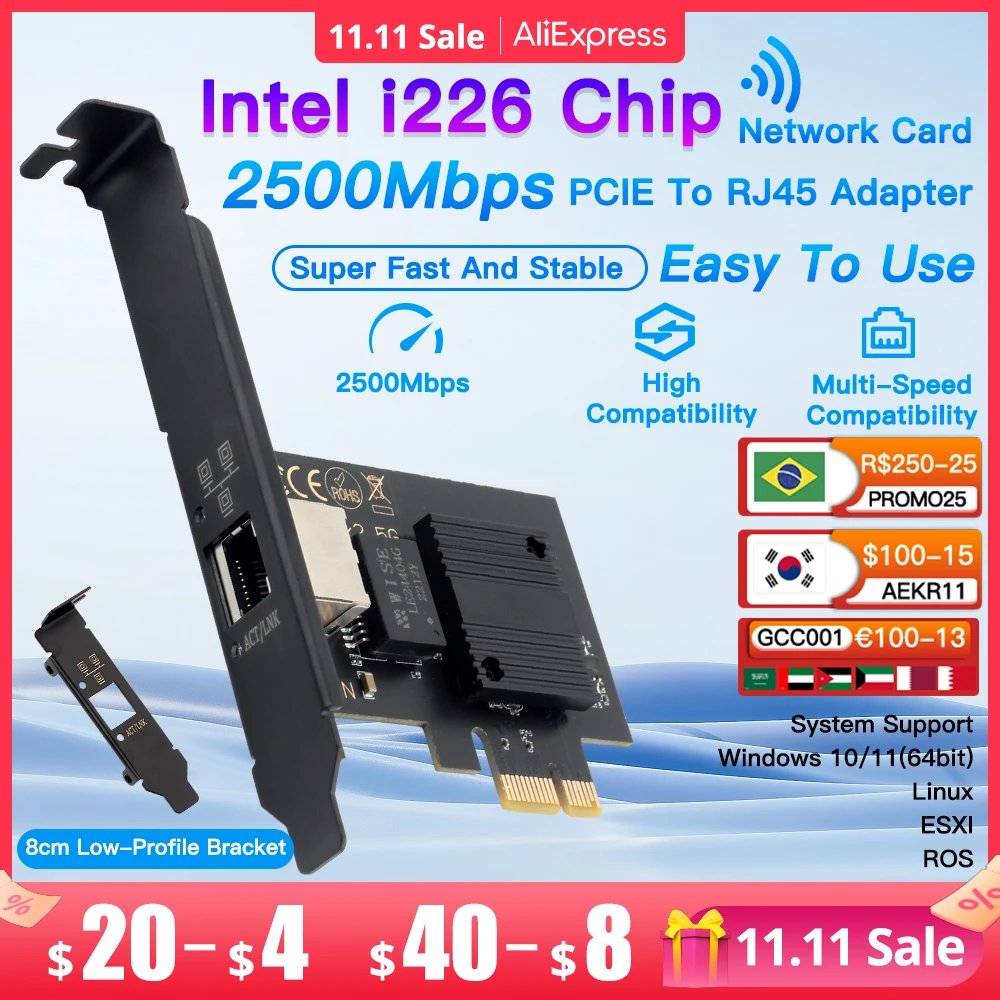 2-5G-Intel-i226-PCIE-To-RJ45-Network-Card-100-1000-2500Mbps-RJ45 ...