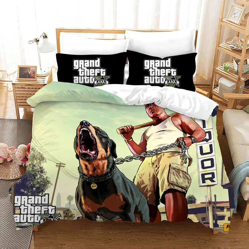 Game-GTA-V-Bedding-Set-Cartoon-Duvet-Covers-Pillowcase-Grand-Theft-Auto ...