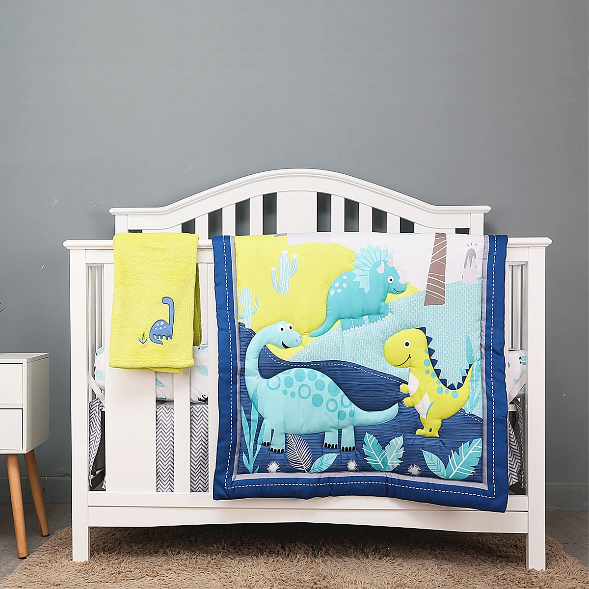 4Pcs-Cute-Dinosaur-Baby-Bedding-Crib-Set-Boy-Nursery-Bedding-cuna-para ...