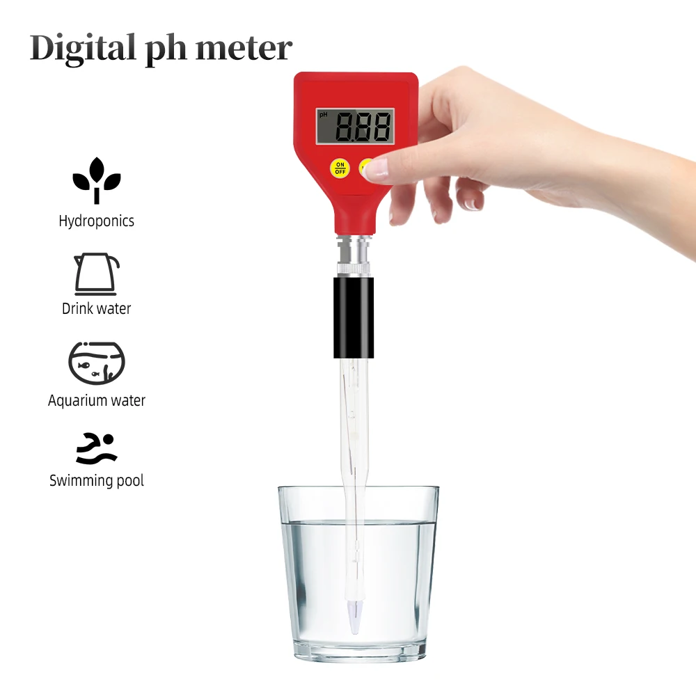 PH-108 Digital Soil pH Meter Food pH Tester For Plants Flowers Milk ...