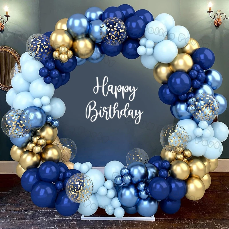 Blue-Birthday-Balloons-Arch-Kit-Birthday-Decorations-Gold-Confetti-Navy ...