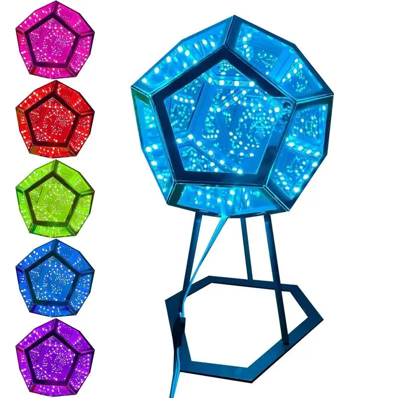 Infinite-Dodecahedron-Color-Art-Light-Planetarium-Adjustable-Lights-3D ...